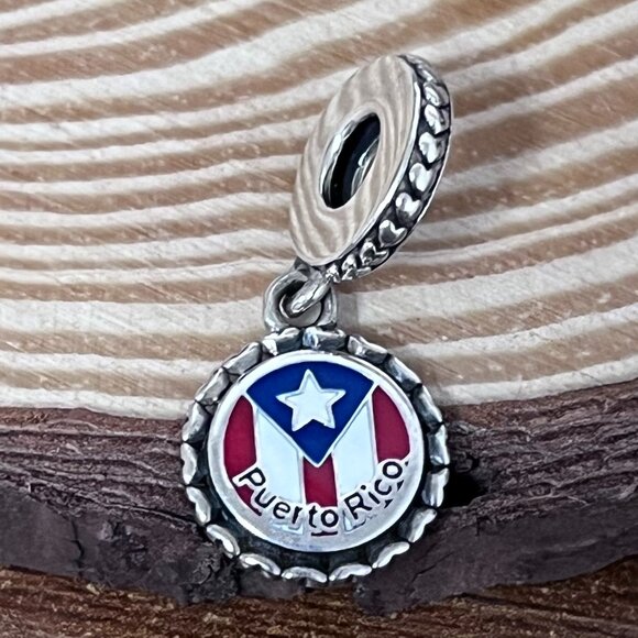 Pandora | Jewelry | Pandora Puerto Rico Flag Dangle Charm Pendant ...